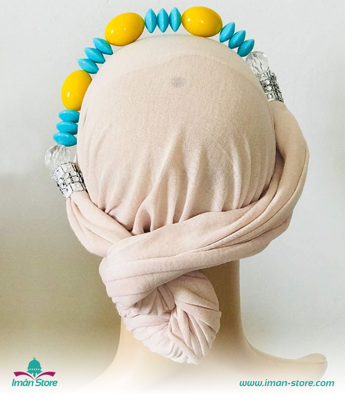 Turban à perles Maryam beige - Iman Store